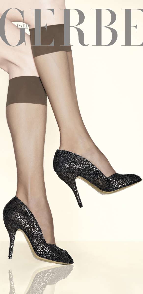 Gerbe - Sheer mat knee highs without lycra Voile Gerlon 15 DEN